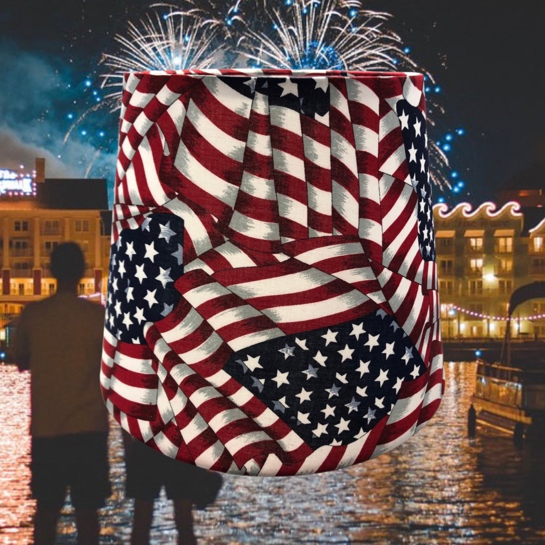 American Flag Lamp Shade, USA Fabric Hardback Lampshade - Etsy