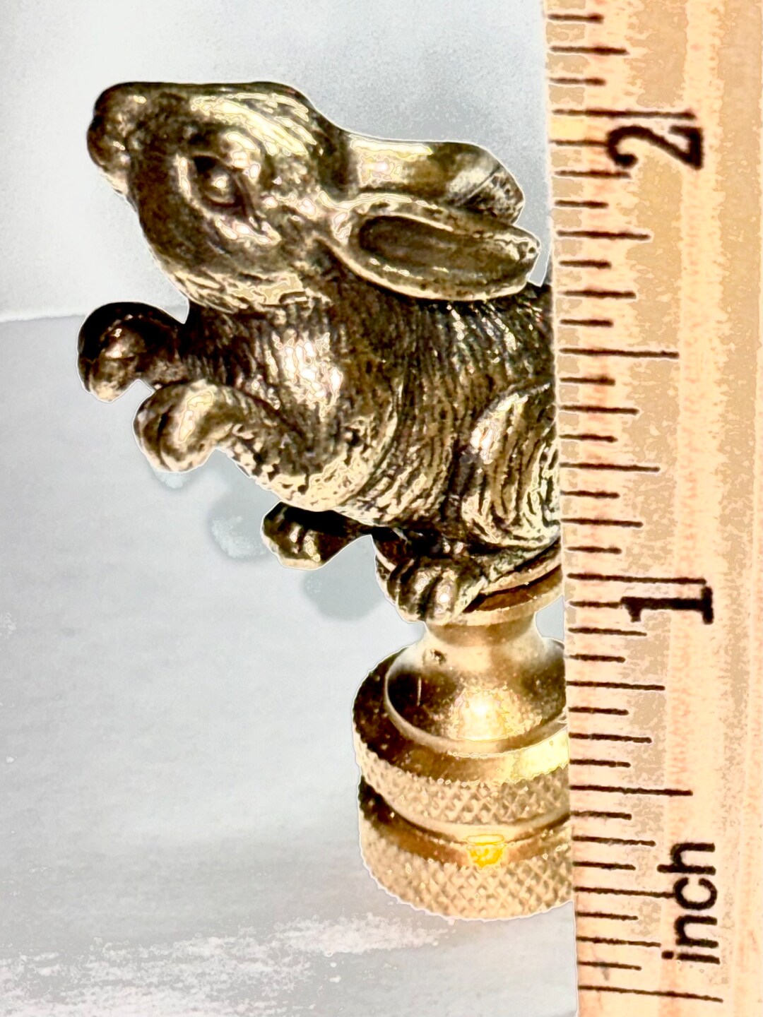 Solid 2” Brass Rabbit Lamp Finial. Fits on a Standard Harp. Very ...