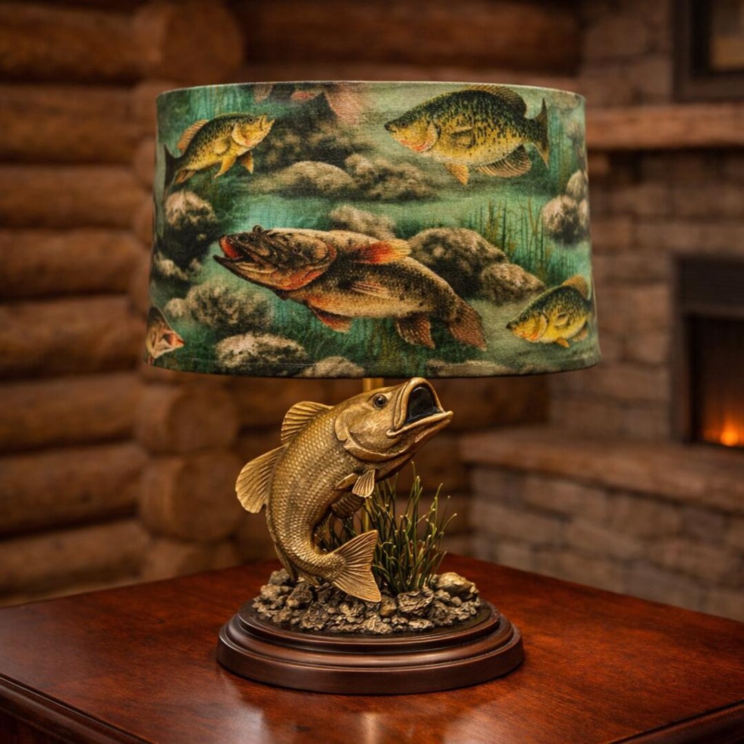 Bass Trout Fish Lamp Shade, Sportsman Decor - Etsy