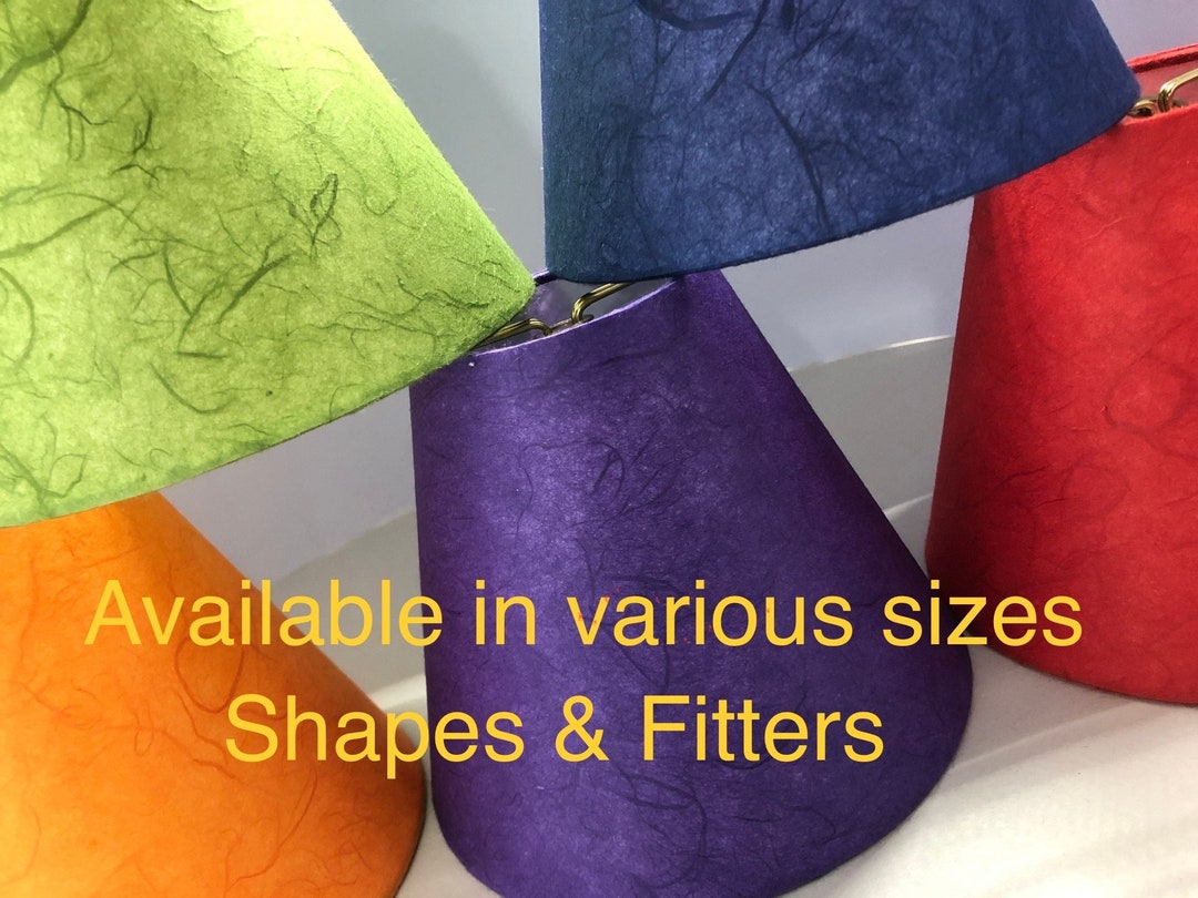 BULB CLIP TOP Mulberry Parchment Paper Hardback Lamp Shades in Various ...