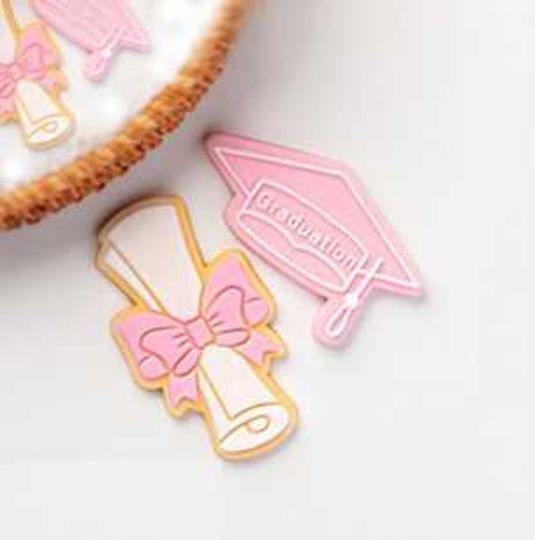 Diploma and Grad Cap, Embossing Tile and Cookie Cutter Set - Etsy
