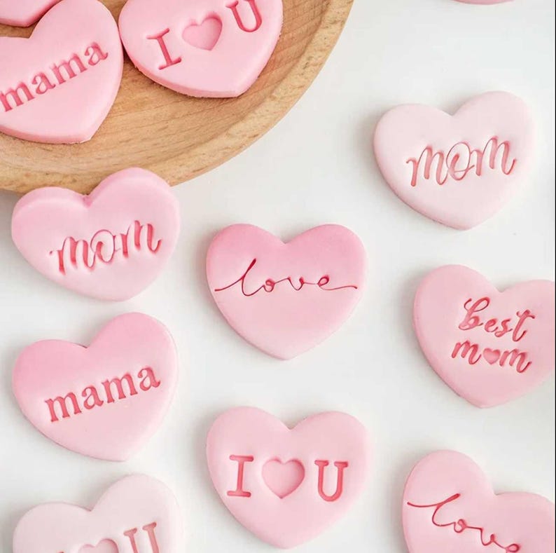 6pc Mini Mom Embosser Set With Heart Cutter - Etsy