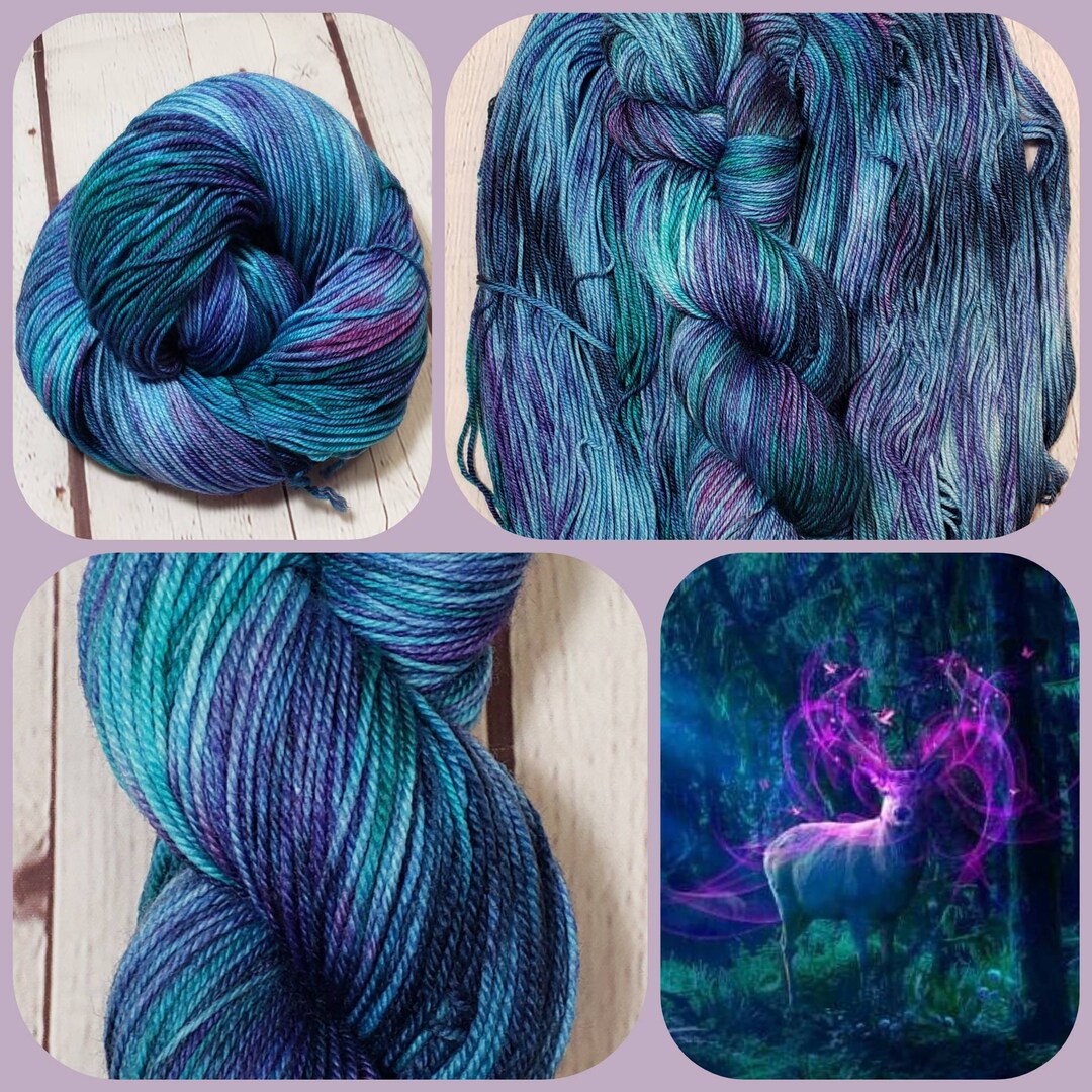 OH DEER Fingering Hand Dyed Yarn for Socks Shawls Sweaters Scarves and ...
