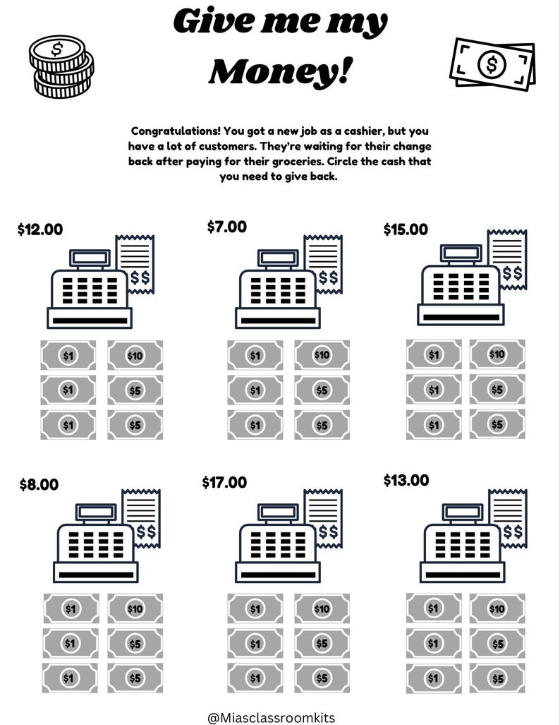 Give Me My Money Worksheet - Etsy