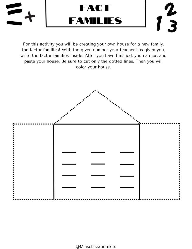 Factor Families Worksheet - Etsy
