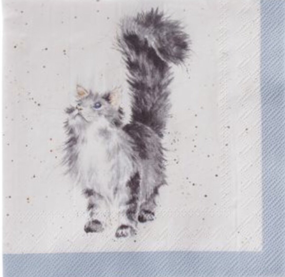 Napkins for Decoupage X 2 Wrendale Cats Lunch Napkins - Etsy UK