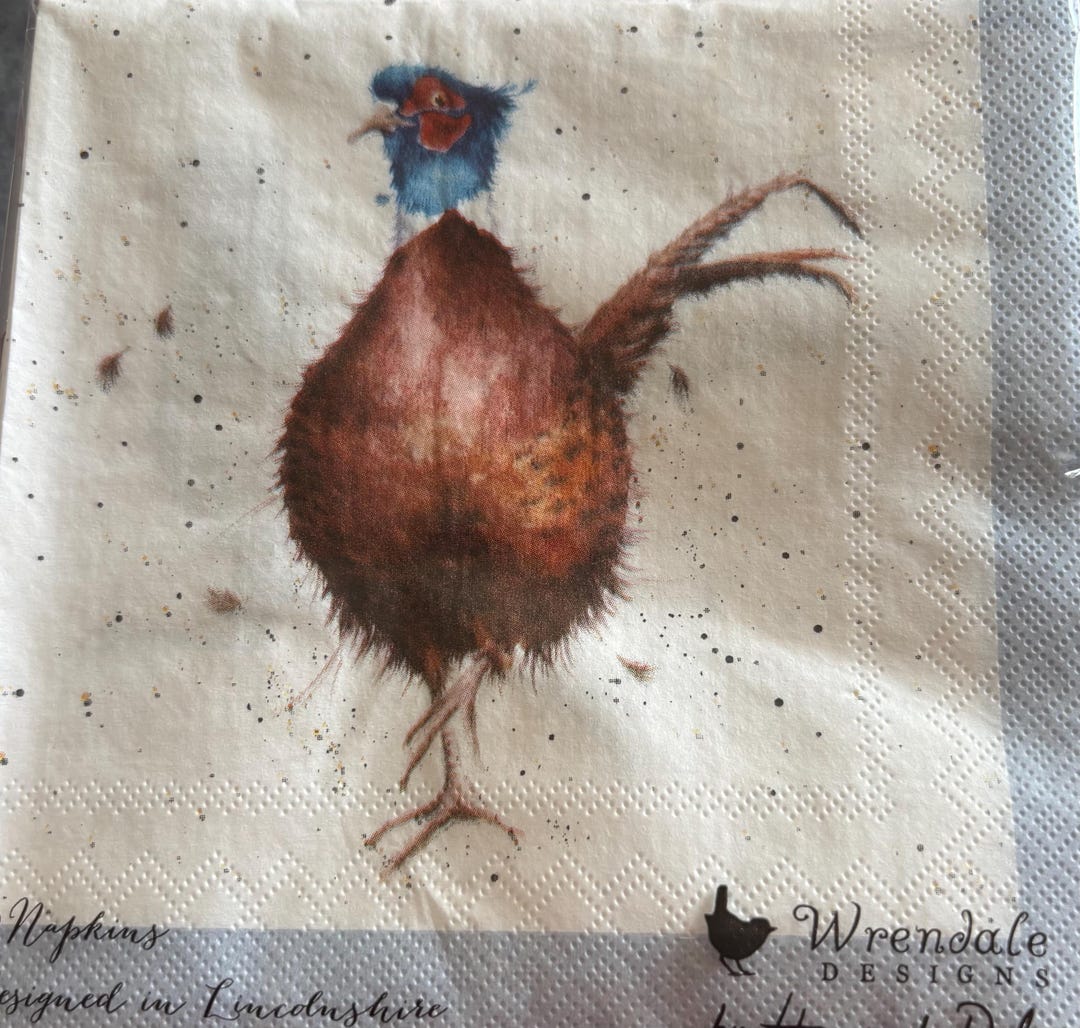 Napkins for Decoupage X 20 Wrendale Lord of the Woods Pheasant Lunch ...