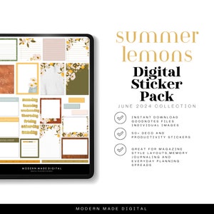 June Digital Planner Stickers | Summer 2024 | for Scrapbooking ...