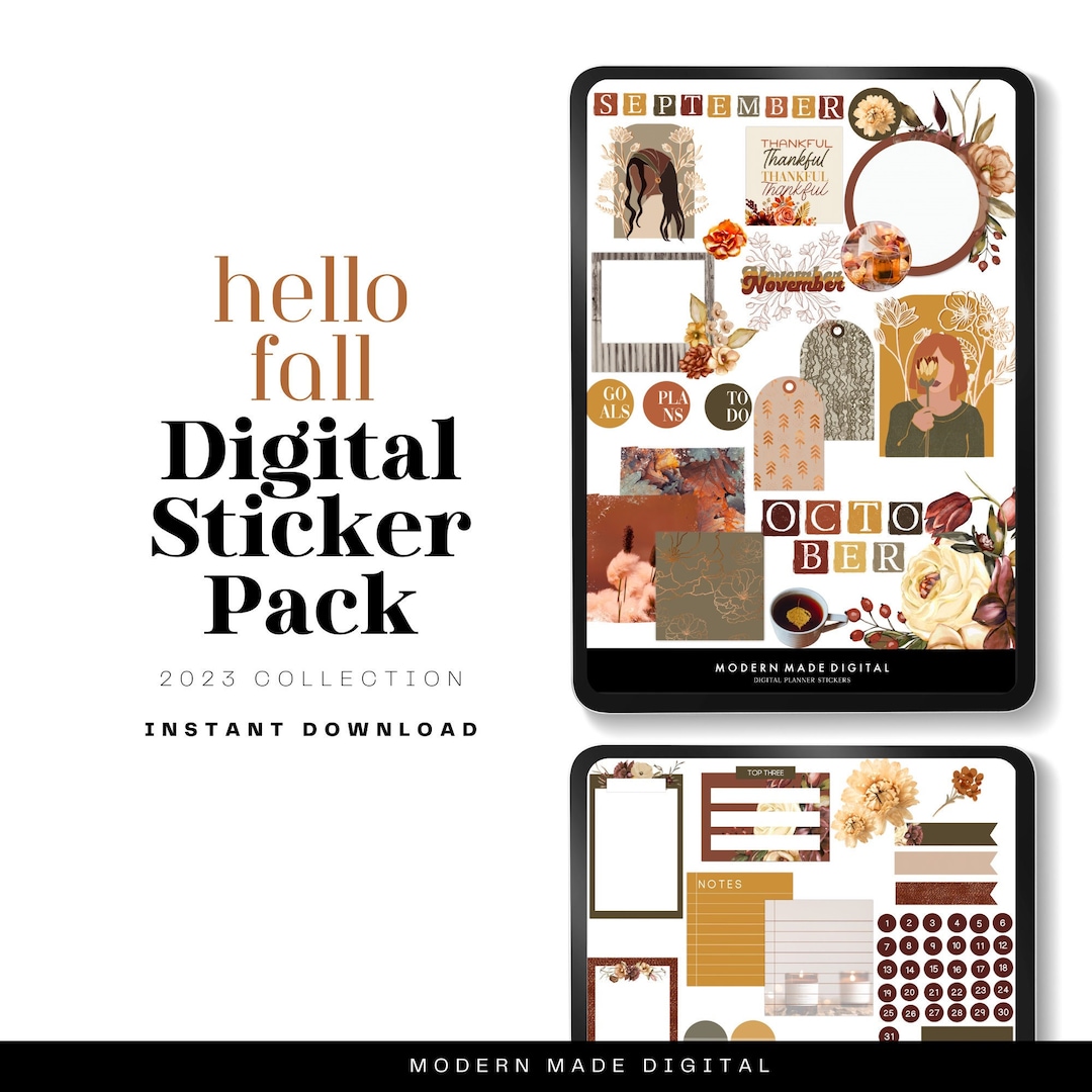 September Digital Planner Stickers | Fall 2023 | for Scrapbooking ...