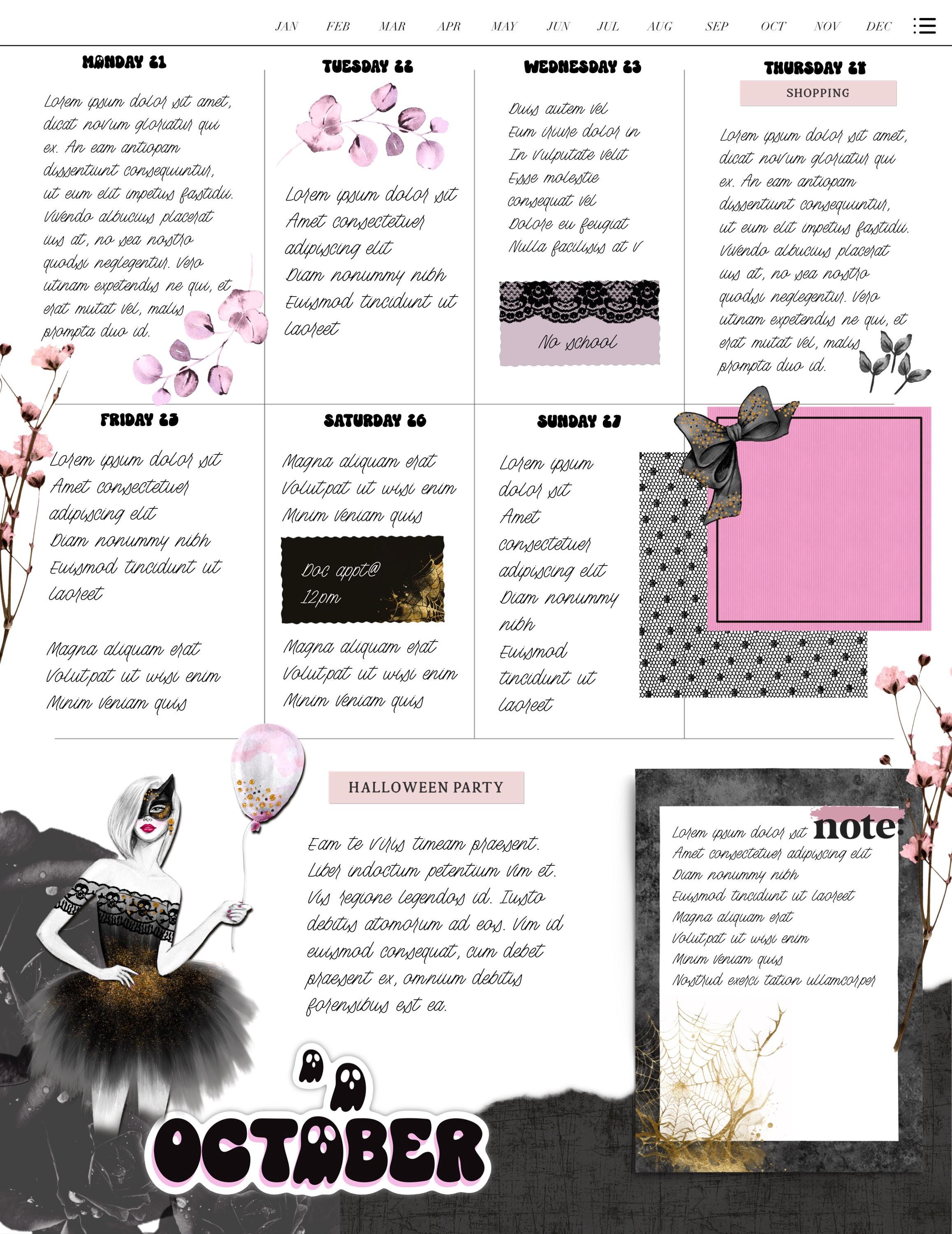 October Halloween 2024 Digital Planner Stickers | Fall 2024 | Goodnotes ...