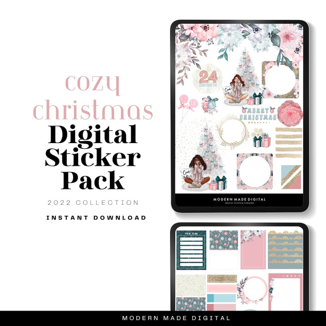 December Cozy Christmas Digital Planner Stickers | for Scrapbooking ...