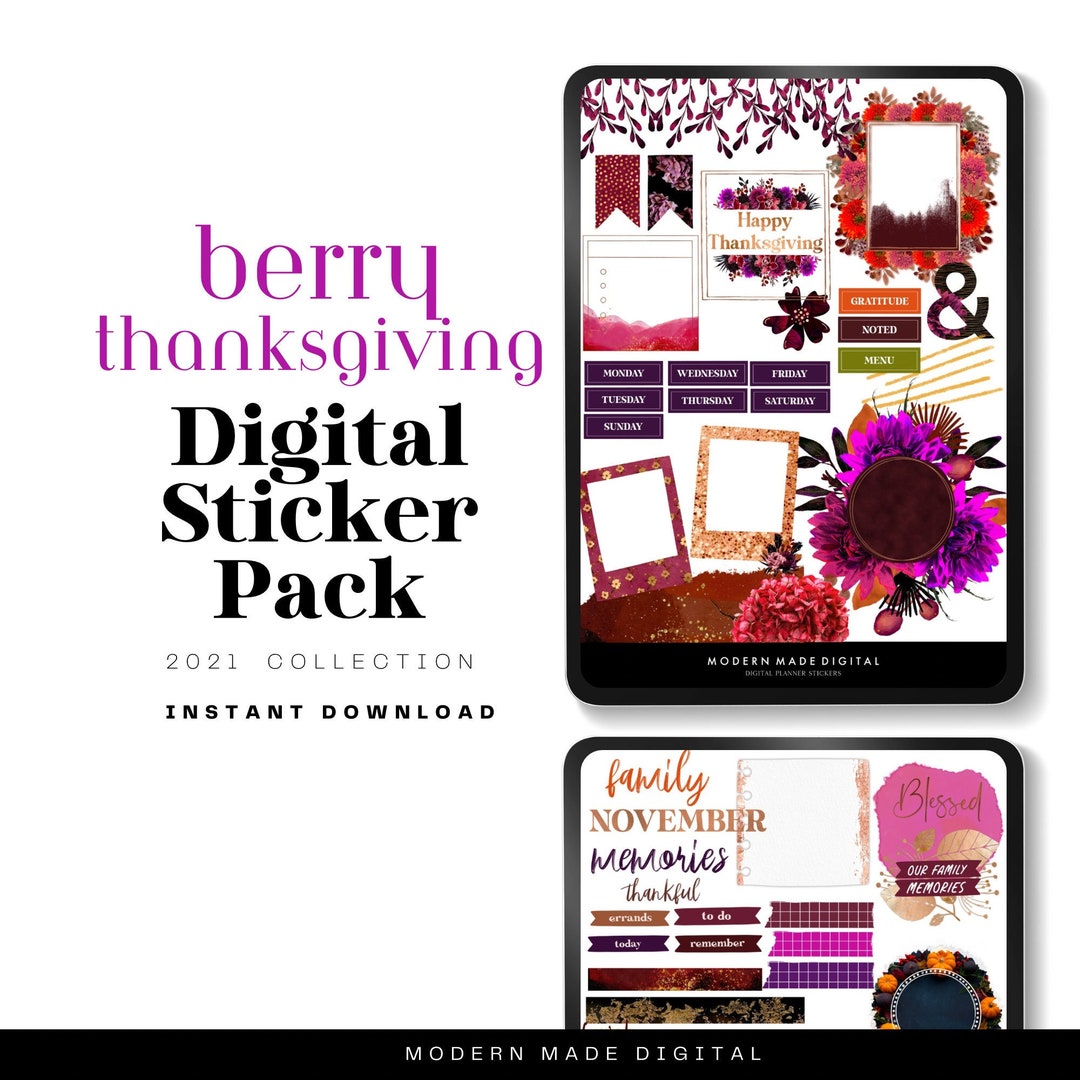 November Digital Planning Stickers for Thanksgiving and Fall Planning ...