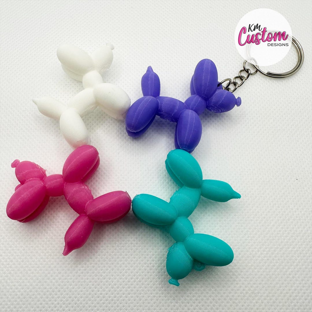 3D Printed Balloon Dog Sausage Dog Poodle Keyring - Etsy