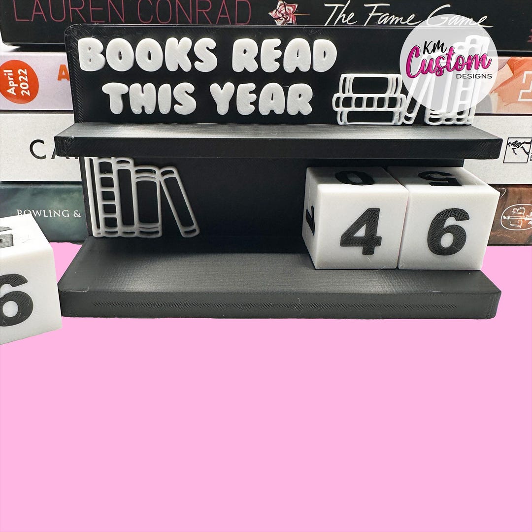 Books Read Counter Stand – 3D Printed Reading Tracker – Bookish Gift ...
