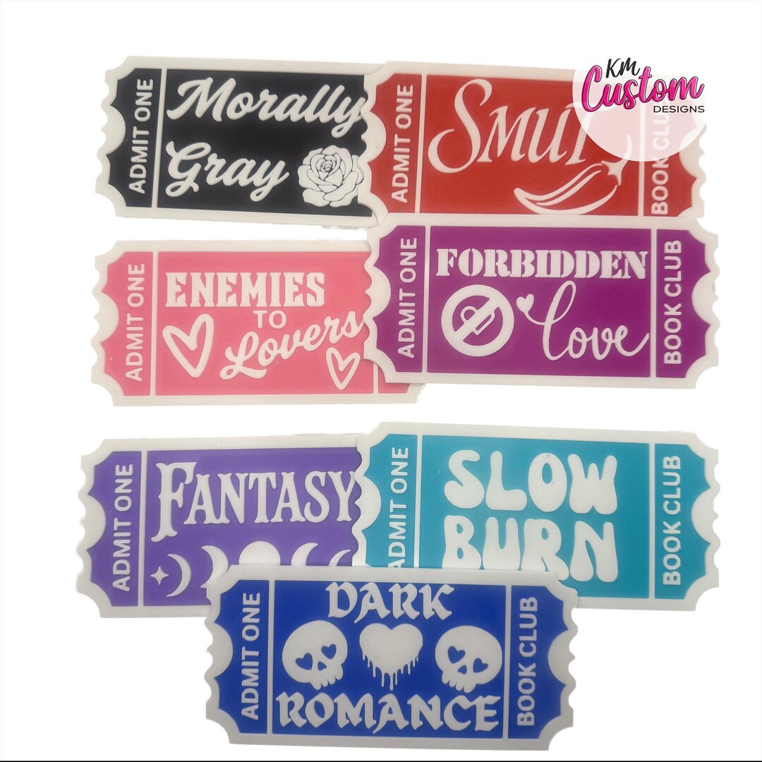 3D Printed Trope Book Club Shelf Signs | Booktok Reader Decor | Romance ...