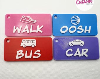 3D Printed After School Bag Tag Keyring - Etsy Australia