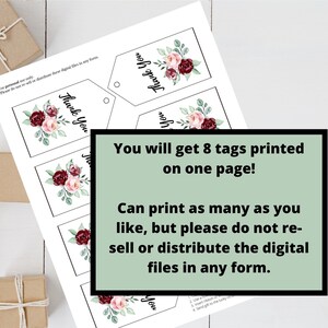 Thank You Gift Tags Instant Download Thank You Printable - Etsy