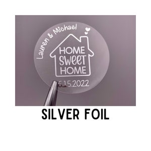 Personalized Metallic Foil Housewarming Stickers Home Sweet Home ...