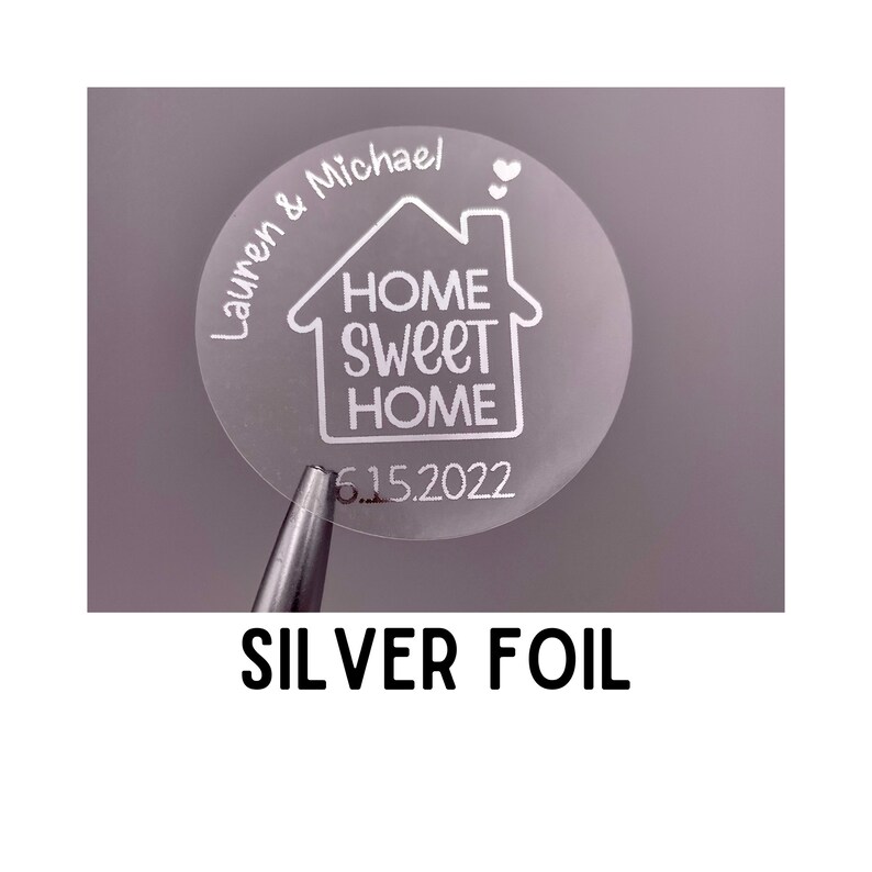 Personalized Metallic Foil Housewarming Stickers Home Sweet Home ...