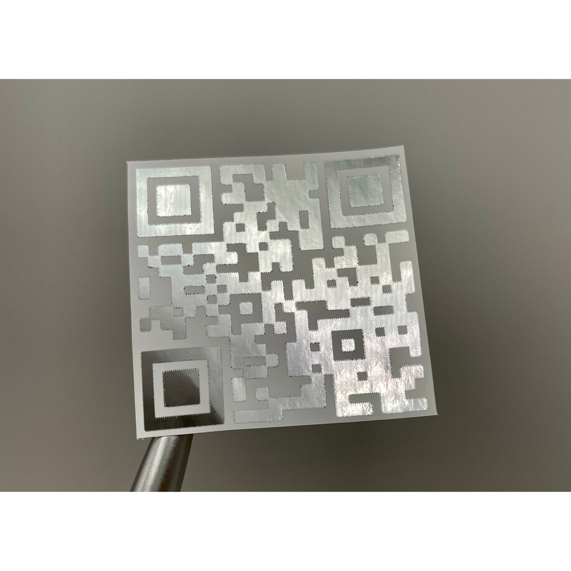 White QR Code Sticker Metallic Foil Business QR Code Social - Etsy