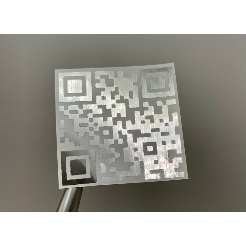 White QR Code Sticker Metallic Foil Business QR Code Social - Etsy