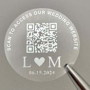 Personalized Wedding Website QR Code Stickers Metallic Foil Envelope ...