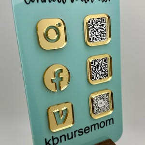 Acrylic QR Codes Sign for Social Media Promotion Handmade Acrylic Sign ...