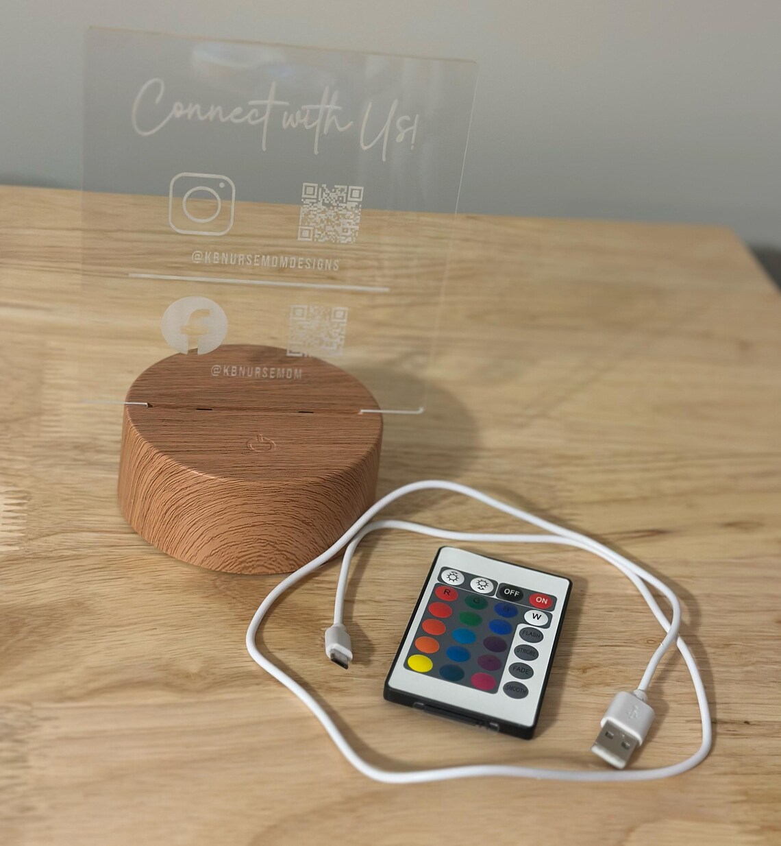 Customizable LED QR Code Social Media Sign Modern Tech Display - Etsy
