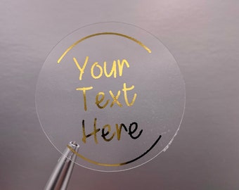 Custom Clear Gold Stickers - Etsy