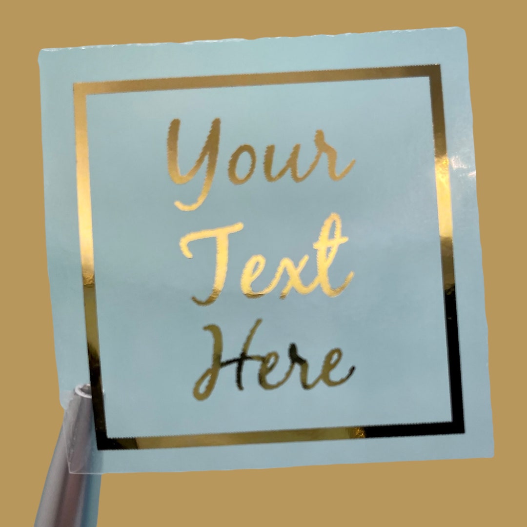 Personalized Square Gold Foil Stickers Full Sheet Metallic Foil Wedding ...