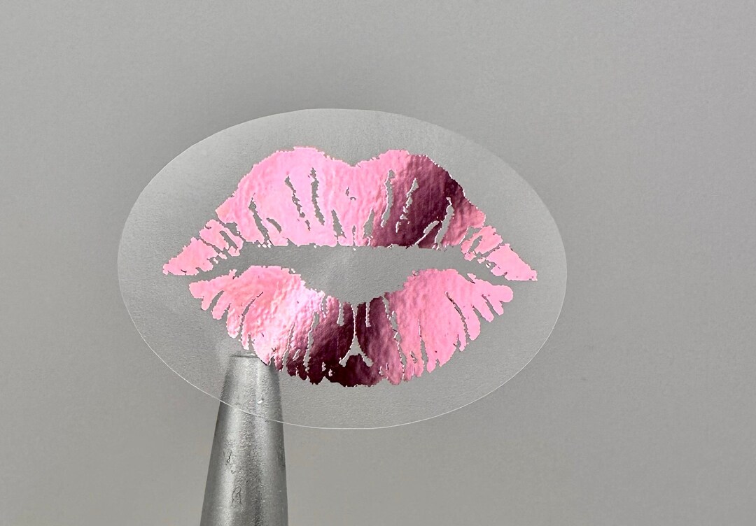 Metallic Foil Lips Sticker Kiss Sticker Valentine's Day Sticker Lips ...