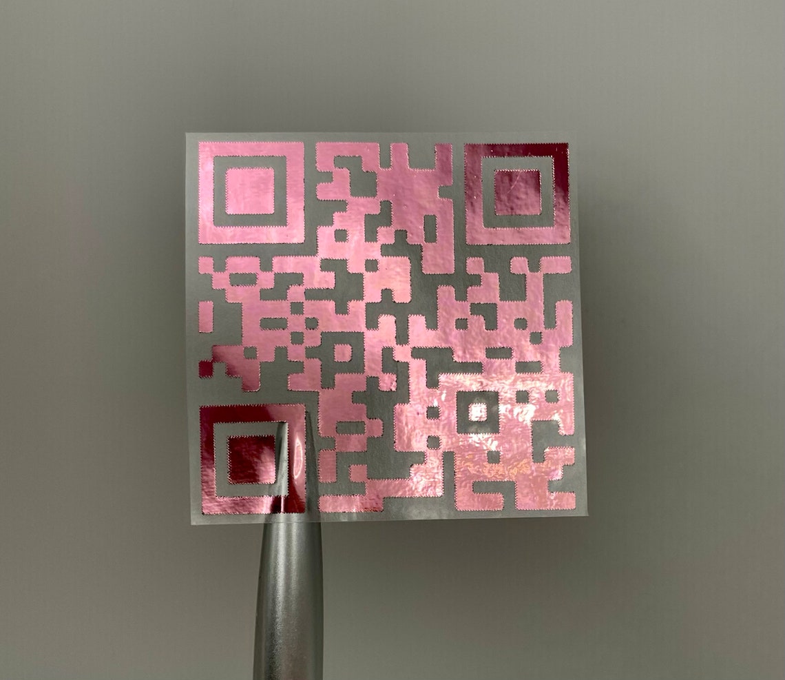 Clear QR Code Sticker Metallic Foil Business QR Code Social - Etsy
