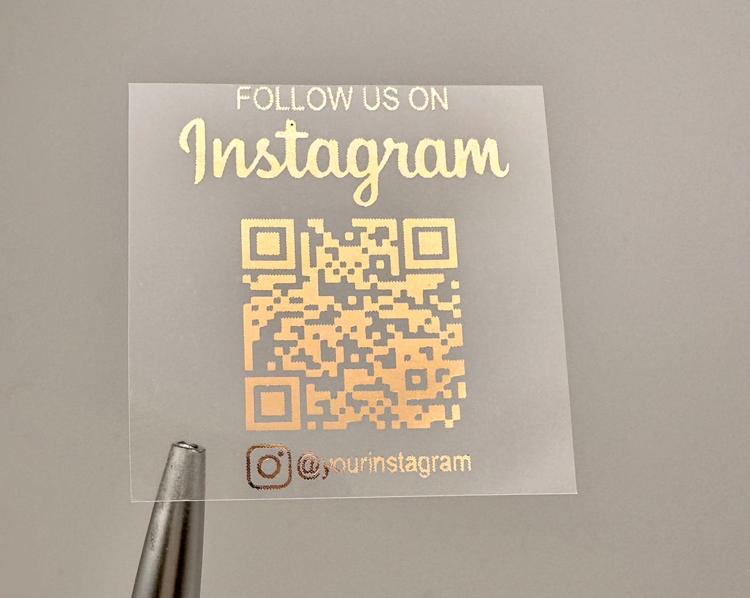 Metallic Foil Instagram QR Code Stickers Custom Social Media Stickers ...