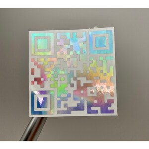 White QR Code Sticker Metallic Foil Business QR Code Social Media QR ...