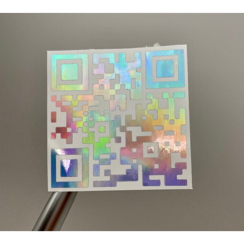 White QR Code Sticker Metallic Foil Business QR Code Social - Etsy