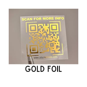 Personalized Metallic Foil QR Code Stickers Scan for More Info Custom ...