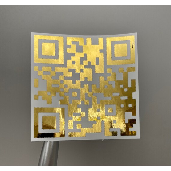 White QR Code Sticker Metallic Foil Business QR Code Social - Etsy