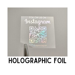 Metallic Foil Instagram QR Code Stickers Custom Social Media Stickers ...