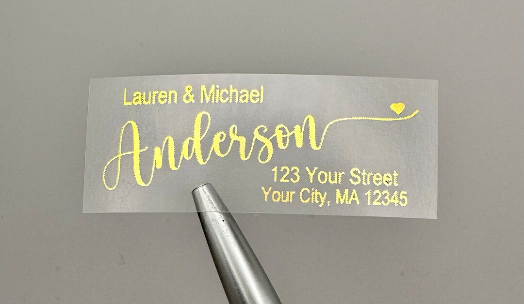 Personalized Return Address Label Full Sheet Metallic Foil Clear ...