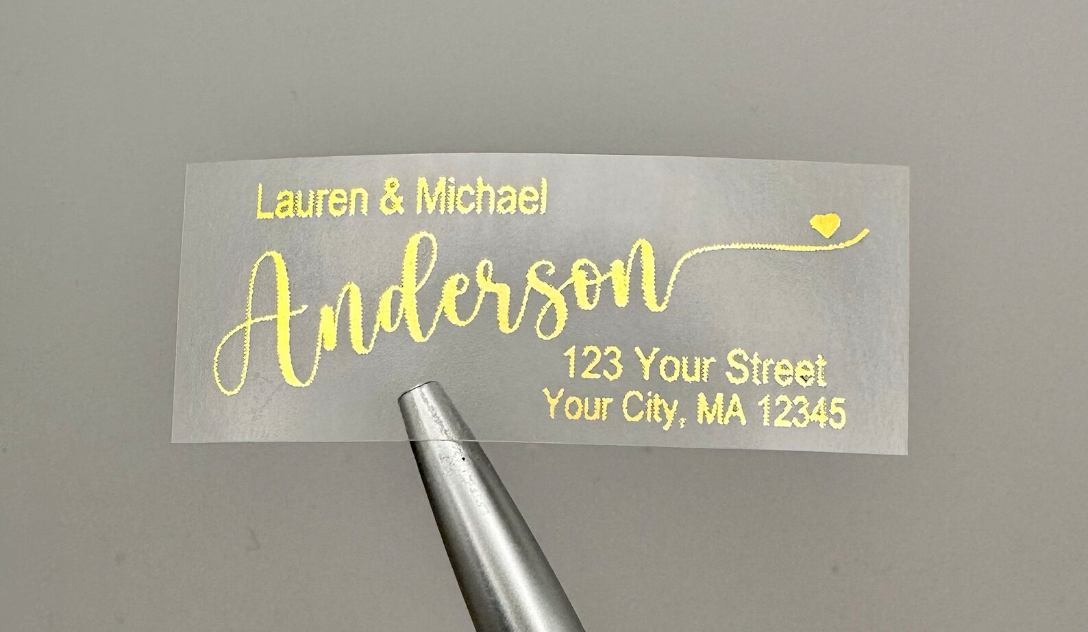 Personalized Return Address Label Full Sheet Metallic Foil Clear ...
