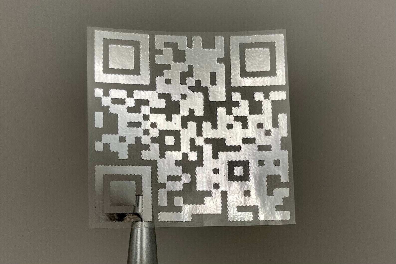 Clear QR Code Sticker Metallic Foil Business QR Code Social - Etsy