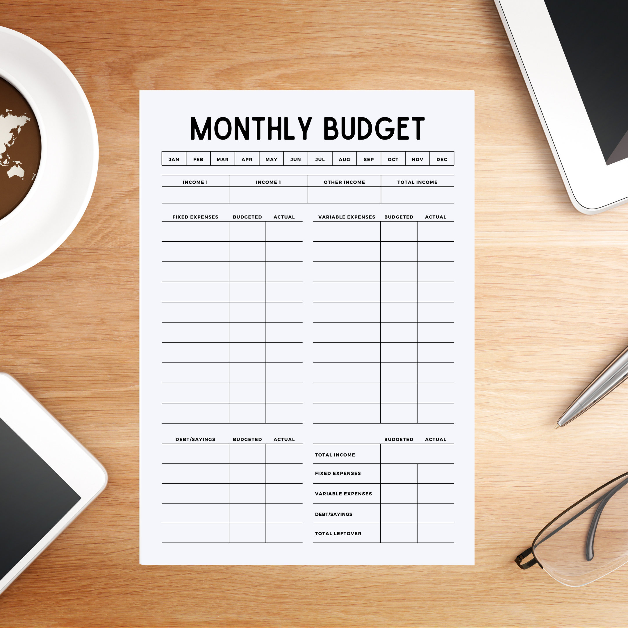 Monthly Budget Sheet Printable A4 Budget Printable Spending - Etsy Canada