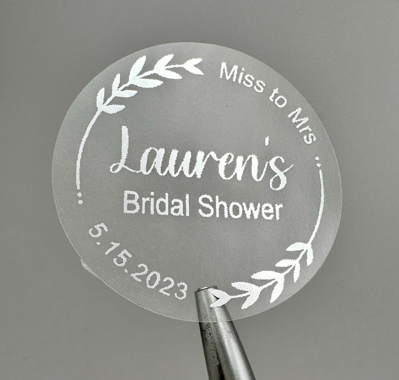 Custom Clear Bridal Shower Sticker Metallic Foil Invitation - Etsy