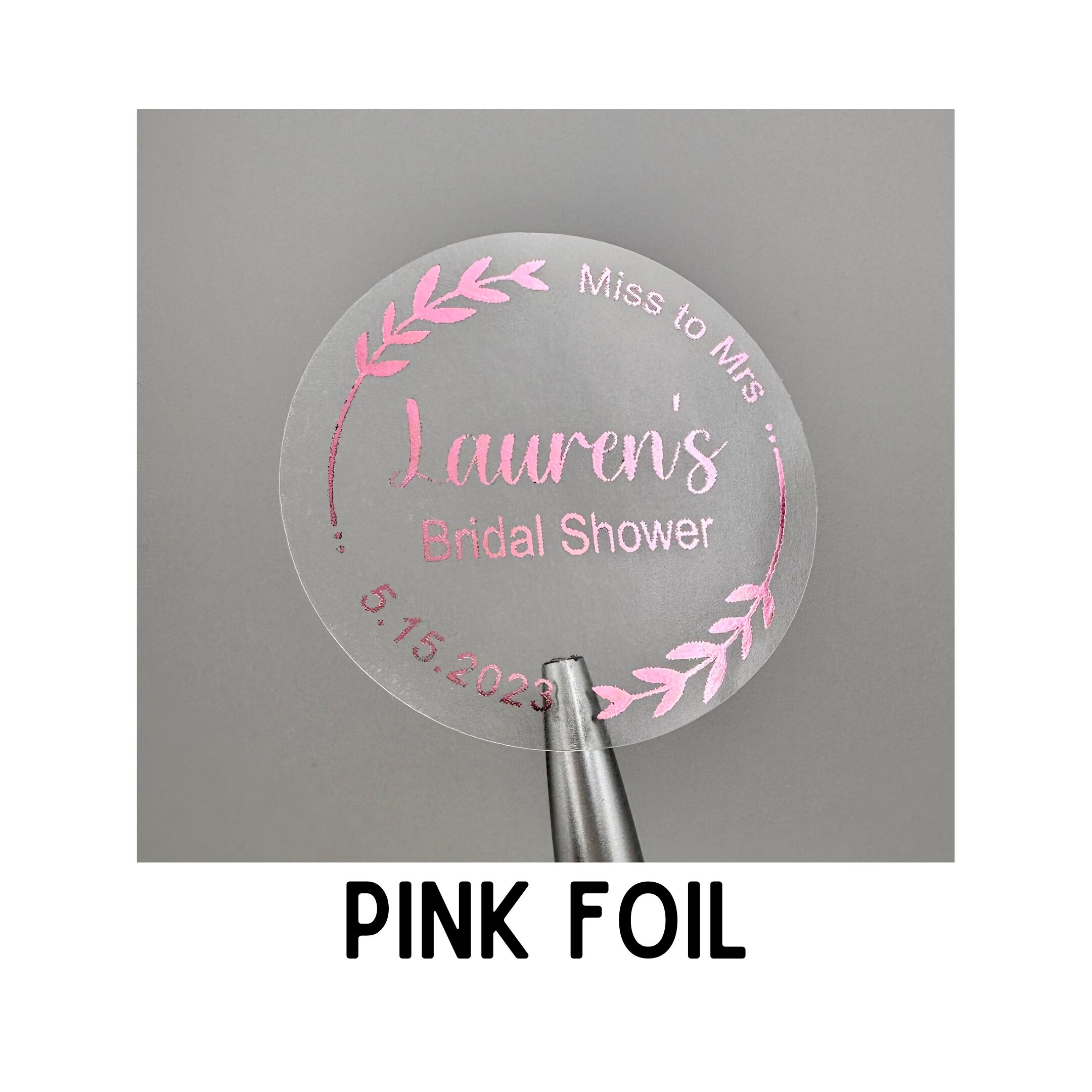 Custom Clear Bridal Shower Sticker Metallic Foil Invitation - Etsy