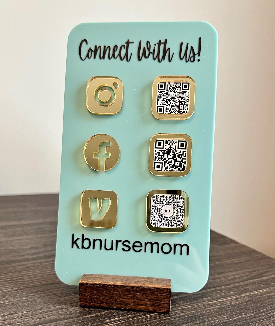 Acrylic QR Codes Sign for Social Media Promotion Handmade Acrylic Sign ...