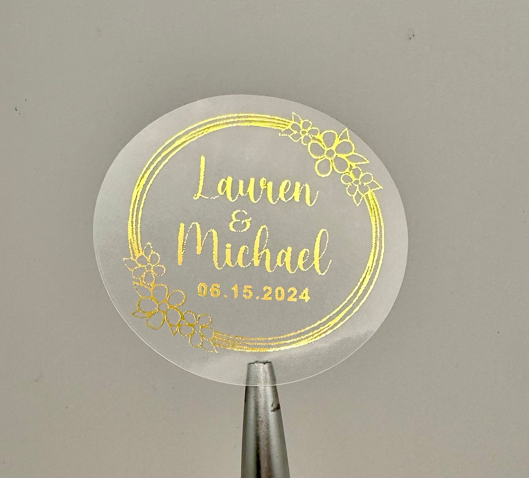 Personalized Wedding Envelope Seal Metallic Foil Invitation Sticker ...