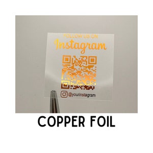 Metallic Foil Instagram QR Code Stickers Custom Social Media Stickers ...