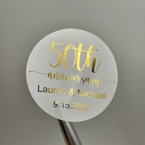 Personalized Gold Foil 50th Anniversary Stickers Metallic Party Favor ...