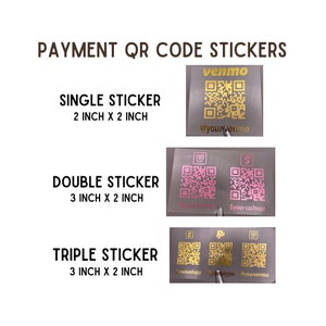 Personalized Payment QR Code Stickers Full Sheet Metallic Foil Custom ...