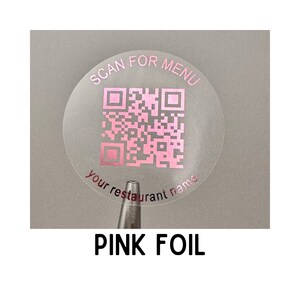 Scan for Menu QR Code Sticker Full Sheet Metallic Foil Custom QR Code ...